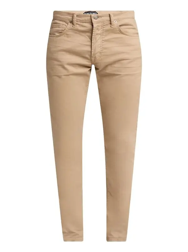 TOM FORD Slim-fit Stretch Twill Trousers - Cafe