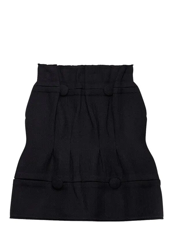 Prada Wool Bubble Midi Skirt - Bleu