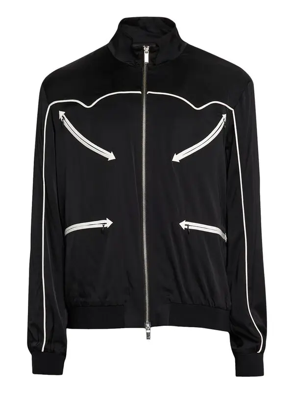Monfrère Walker Noir Zip-pocket Bomber Jacket - Black