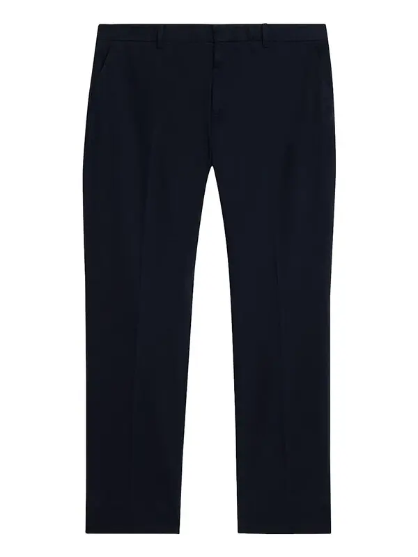 Zegna Slim Flat-front Trousers - Navy