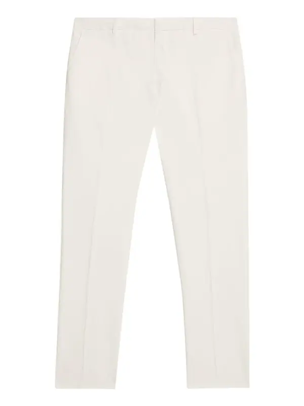Zegna Slim Flat-front Trousers - White