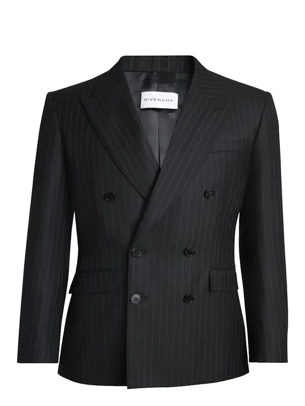 Givenchy Pinstripe Double-breasted Sport Coat - Blkgry