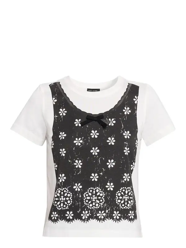 Marc Jacobs Printed Trompe-l'oeil Tee - White Multi