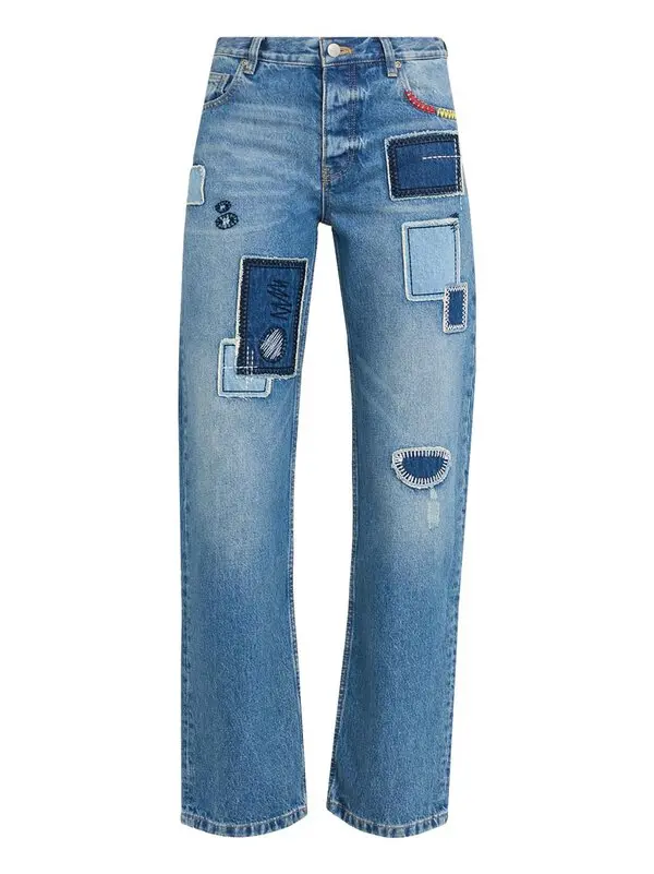 Marc Jacobs Straight-leg Patchwork Jeans - Indigo