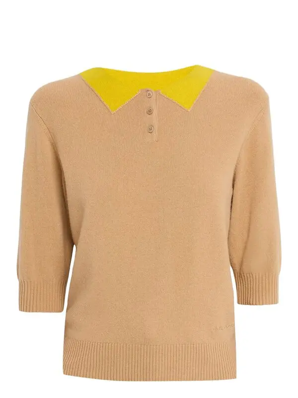Marc Jacobs Knit Polo Sweater - Camel