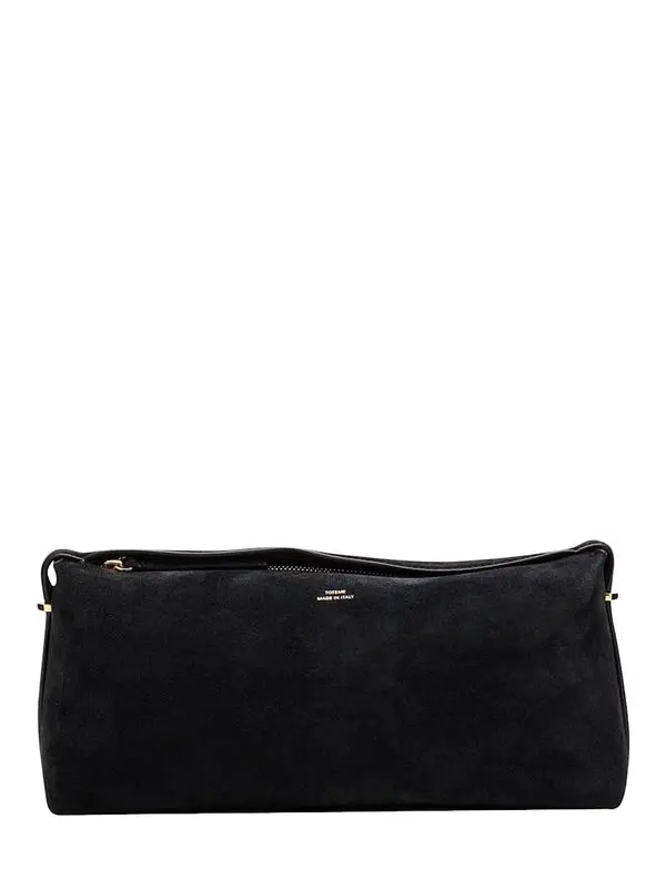 TOTÊME Belted Suede Clutch - Black