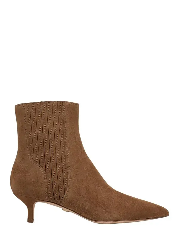 Veronica Beard 45mm Lisa Suede Kitten-heel Booties - Brown