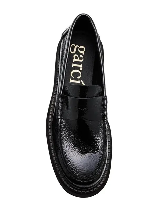 PEDRO GARCIA Sloan Patent Leather Wedge Loafers - Black