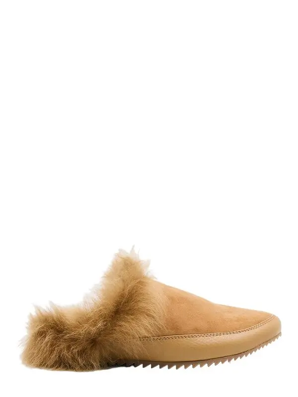 PEDRO GARCIA Jan Fur-lined Leather Slippers - Tan