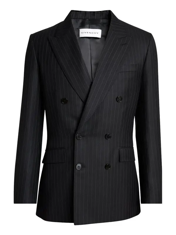 Givenchy Pinstripe Double-breasted Sport Coat - Blkgry