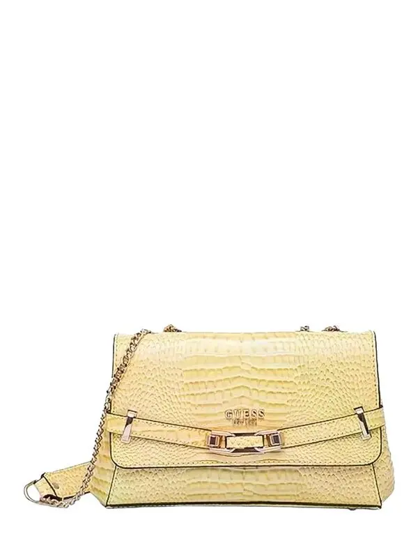Guess Crocodile-effect Satchel - Yellow