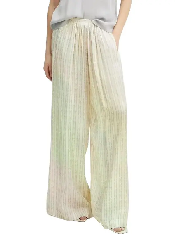 FORTE_FORTE Pleated Geometric-print Trousers - Neutrals