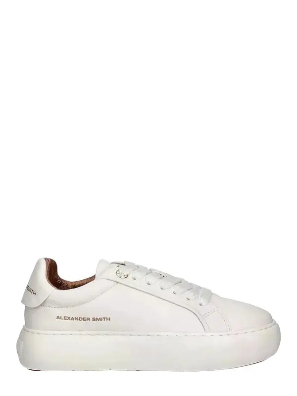 ALEXANDER SMITH Leather Platform Sneakers - White