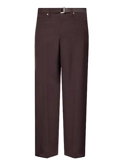 Sacai Straight-leg Belted Suiting Trousers - Brown