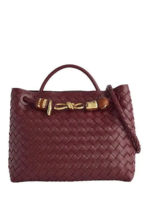 Bottega Veneta Andiamo Medium Leather Tote Bag - Barolo-rhum-mb-bar