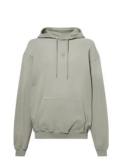 REPRESENT Logo-print Oversized Cotton-jersey Hoody - Sage