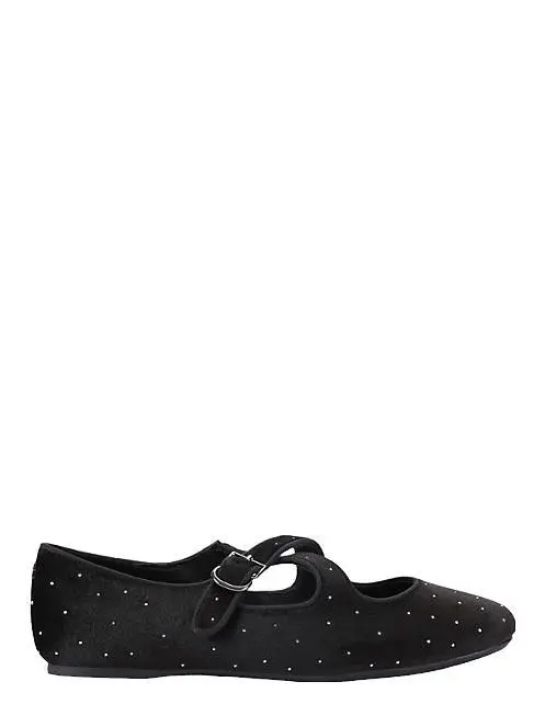Kurt Geiger Natalia Rhinestone-embellished Velvet Flats - Black