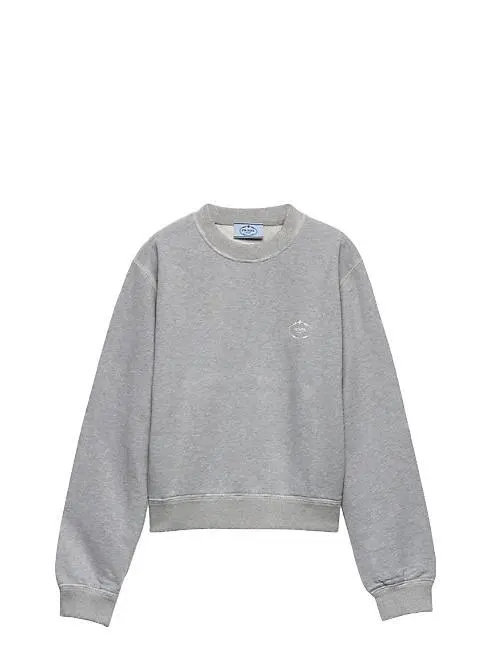 Prada Logo-print Cotton Sweatshirt - Grey