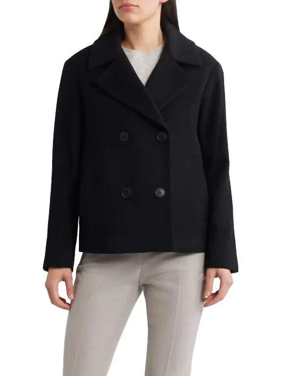 Fleurette Jane Wool Pea Coat - Black