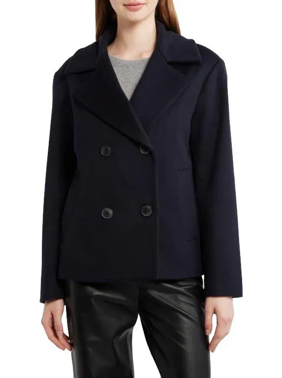 Fleurette Jane Wool Pea Coat - Navy