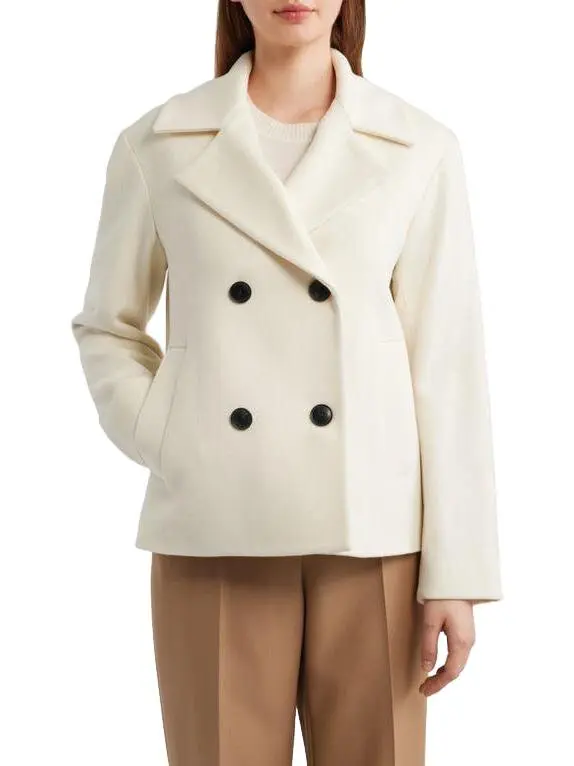 Fleurette Jane Wool Pea Coat - Parchment