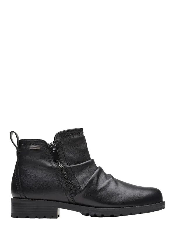 Clarks Aspra Walk Waterproof Leather Ankle Boots - Black