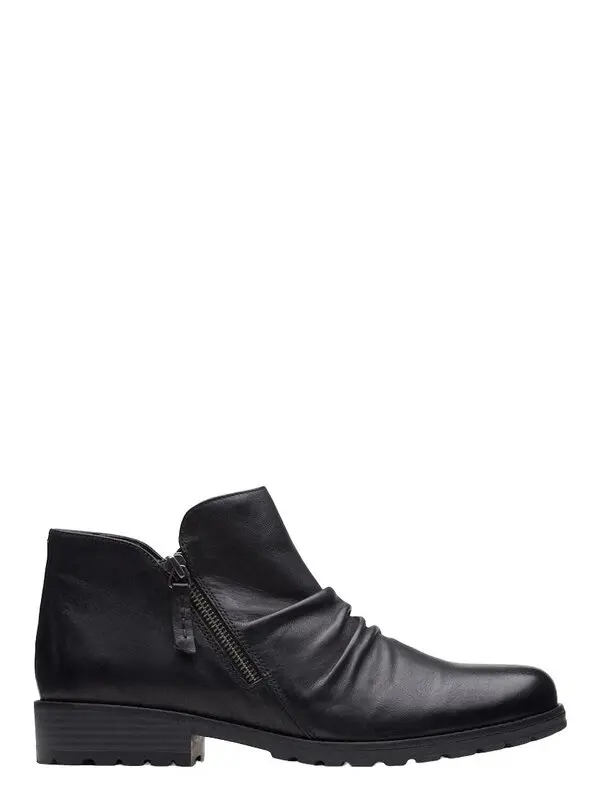 Clarks Clarkwell Zip Leather Boot - Black