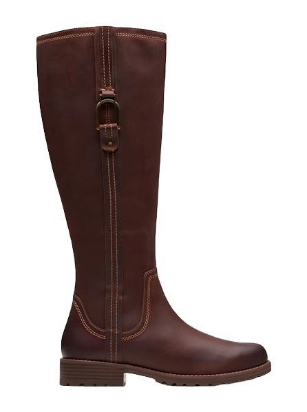 Clarks Aspra Hi Leather Boots - British Tan
