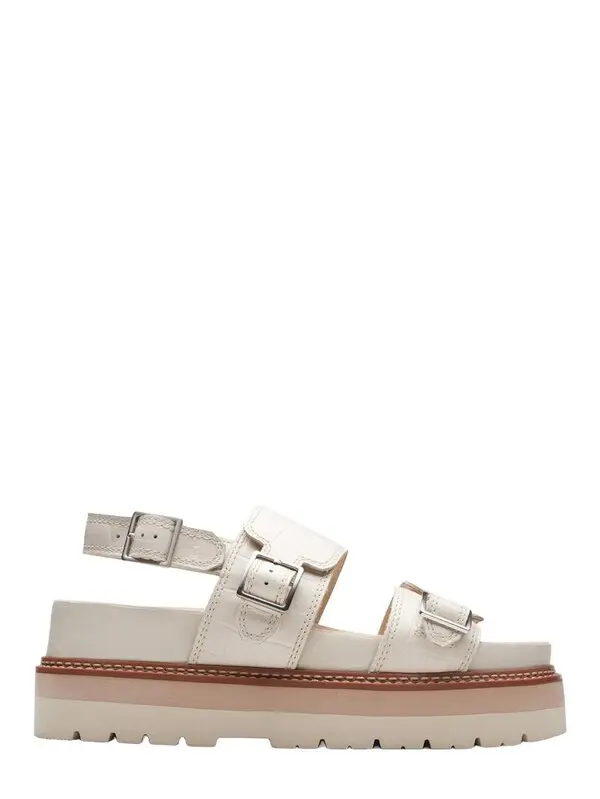 Clarks Orianna Glide Interest Leather Sandals - Cream
