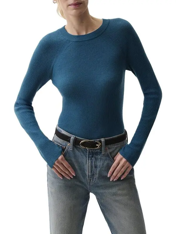 PISTOLA Juno Rib Merino Wool-blend Top - Deep Teal