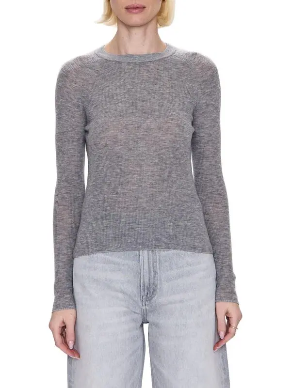 PISTOLA Juno Rib Merino Wool-blend Top - Heather Charcoal