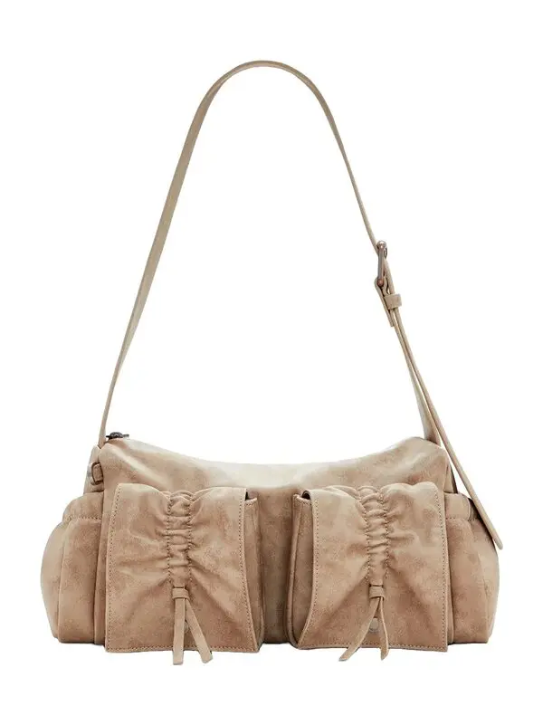 Desigual Faux Leather Shoulder Bag - Light Beige