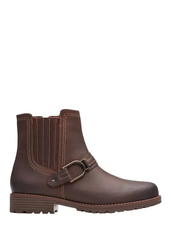 Clarks Aspra Buckle Leather Boot - British Tan
