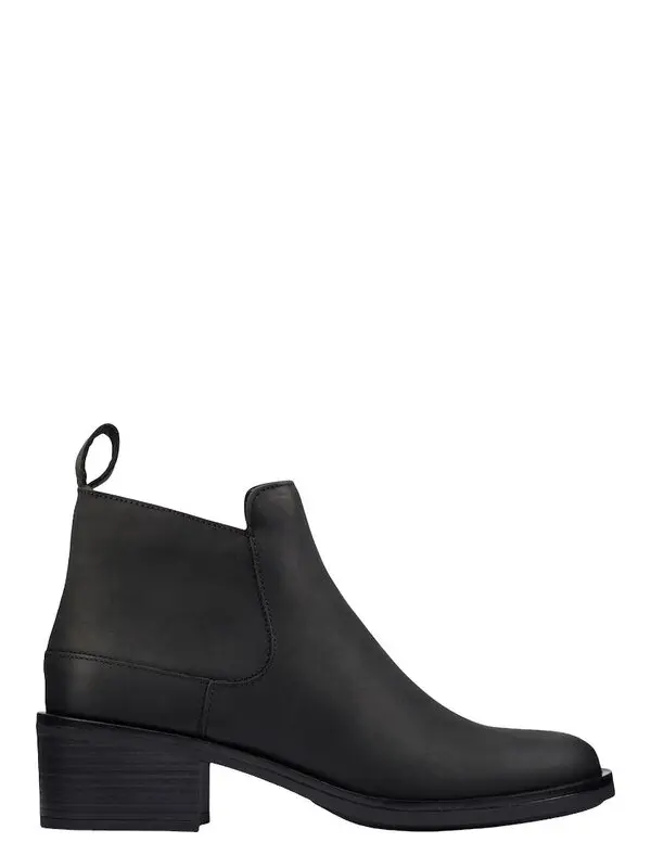 Clarks Memi Zip Leather Boots - Black