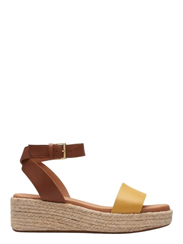 Clarks Kimmei Ivy Leather Sandal - Dark Tan/combi