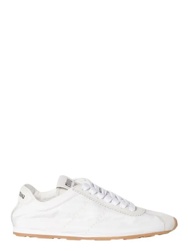 Miu Miu Plume Technical Fabric Sneakers - White