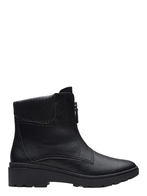 Clarks Calla Zip Leather Boots - Black