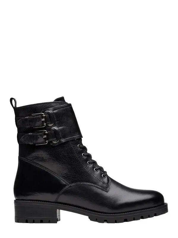 Clarks Palazzo Lace Leather Boots - Black