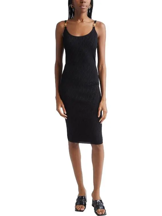 Versace Jacquard Knit Body-con Dress - Black