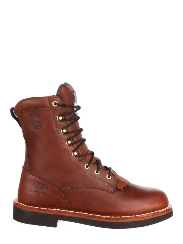 GEORGIA BOOT Farm And Ranch Lacer Work Boots - Barracuda Walnut