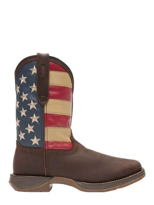 Durango In American Flag Rebel Boots - Brown And Union Flag