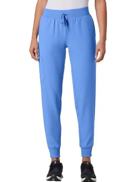 JAANUU Slim Mid-rise 6-pocket Scrub Jogger - Ceil Blue