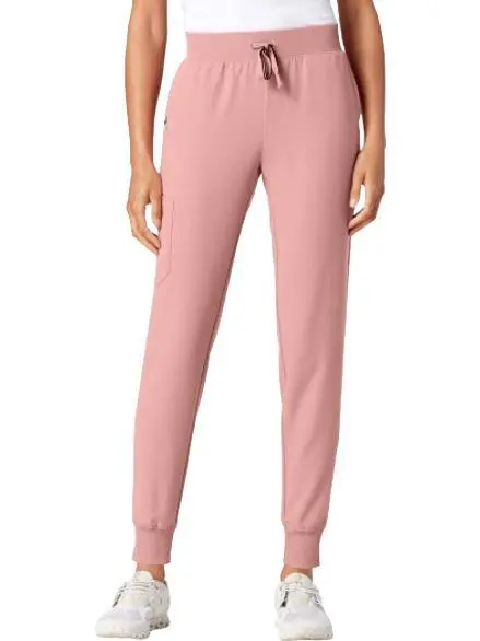 JAANUU Slim Mid-rise 6-pocket Scrub Jogger - Mauve
