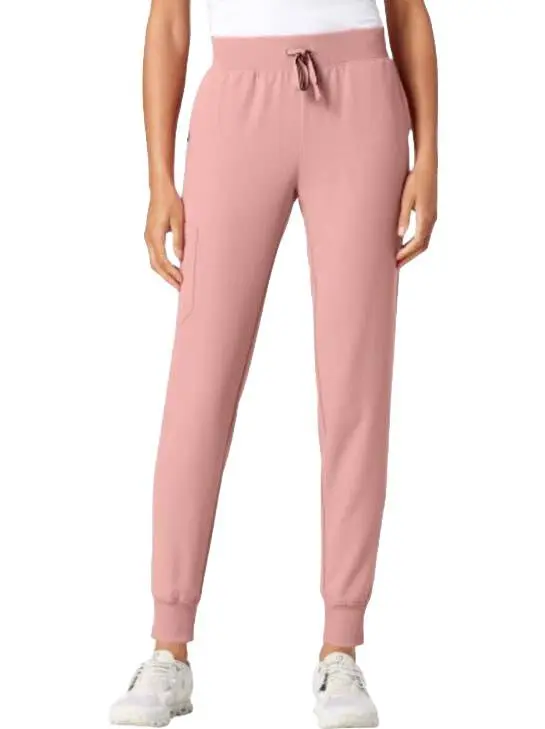 JAANUU Slim Mid-rise 6-pocket Scrub Jogger - Mauve