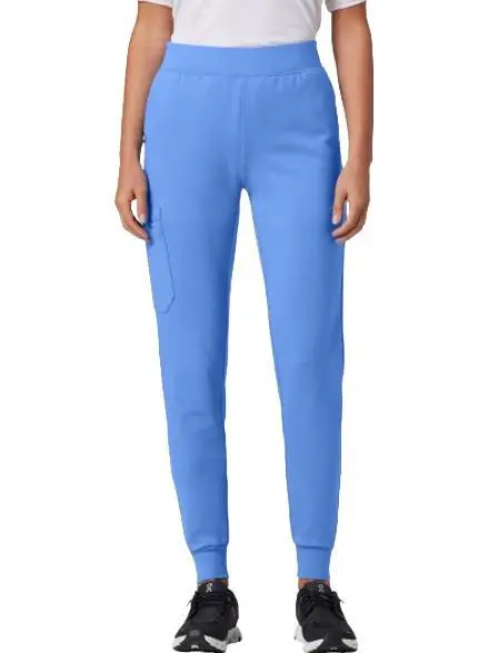 JAANUU Rubi 6-pocket Slim Knit Scrub Jogger - Ceil Blue