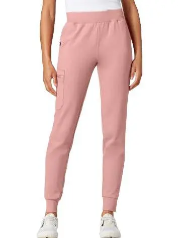 JAANUU Rubi 6-pocket Slim Knit Scrub Jogger - Mauve