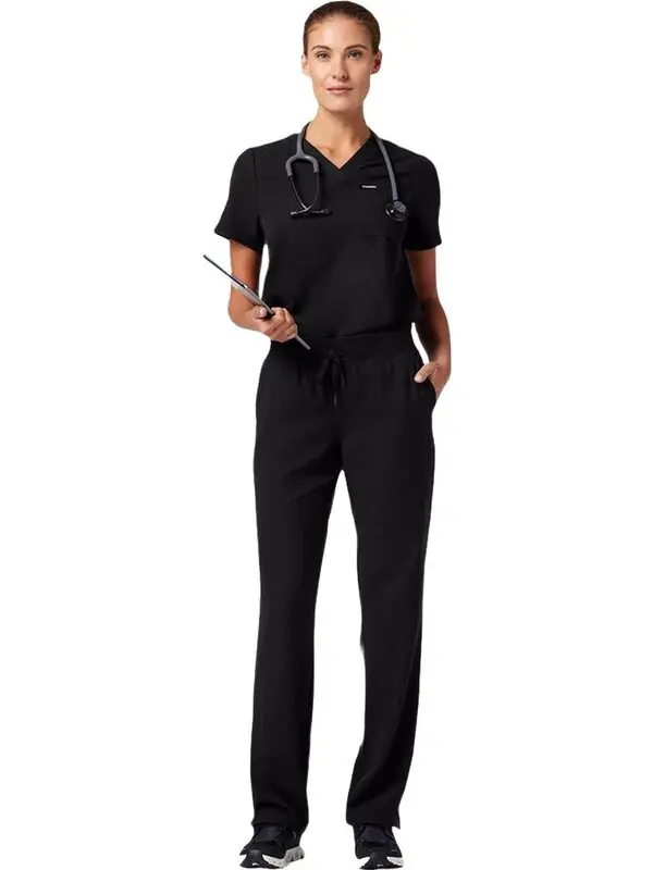 JAANUU Xenos 5-pocket Mid-rise Scrub Pant - Black