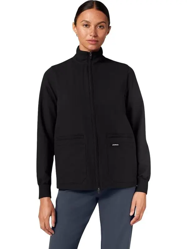 JAANUU Ceri Classic Scrub Jacket - Black