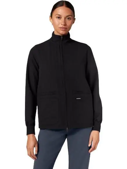 JAANUU Ceri Classic Scrub Jacket - Black