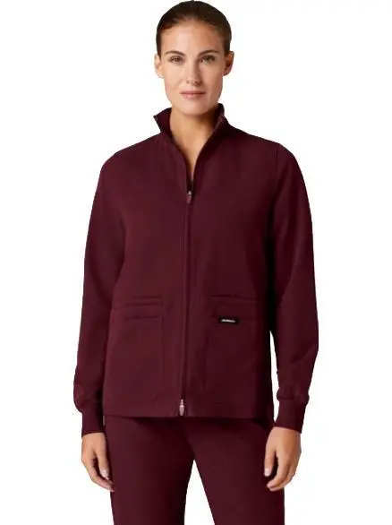 JAANUU Ceri Classic Scrub Jacket - Burgundy